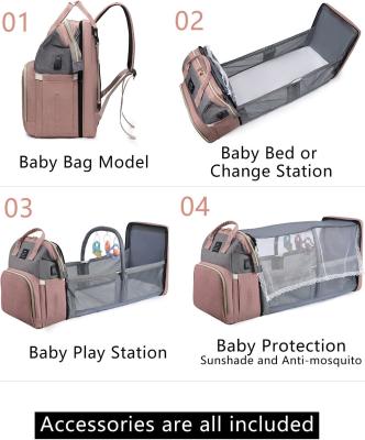 China 2023 New design baby bag Crib Baby Folding Bed Outdoor Travel Baby Carrier Diaper Bag Backpacks For Mommy use for sale