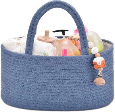 China Hot sale new design Nursery Storage Bin and Car Organizer for Diapers and Baby Wipes Baby Rope Diaper Caddy Organizer for sale