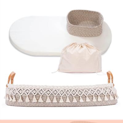 China Beautiful design baby changing basket,luxury cotton rope basket large woven baby moses basket for sale
