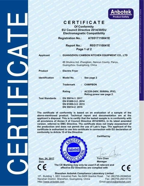 CE - Guangzhou Dingchu Kitchen Hotel Supplies Co. LTD