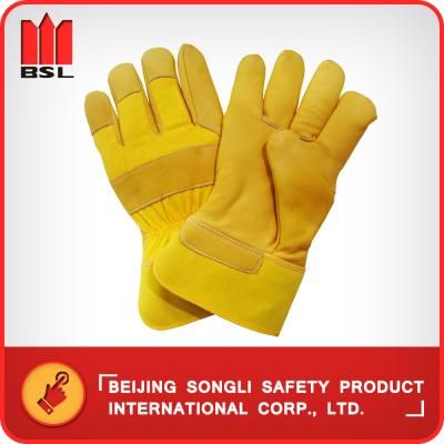 China SLG-CA607 cow grain leather working safety gloves for sale