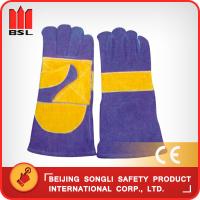 China Cow Split Leather Welding Gloves 14 Inch Length CE Certified Full Knit Lined for sale