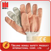 China SLG-366T5 Cotton Drill Garden Gloves 10 inch PVC Dot Palm Knit Wrist for sale