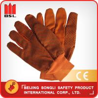 China SLG-366T5 Cotton Drill Garden Gloves 10 inch PVC Dot Palm Knit Wrist for sale