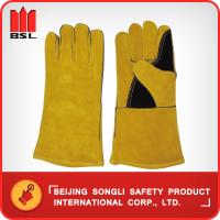 China Cow Split Leather Welding Gloves 14 Inch Length CE Certified Full Knit Lined for sale
