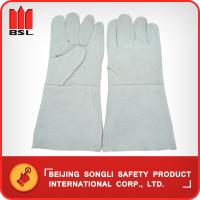 China Cow Split Leather Welding Gloves 14 Inch Length CE Certified SLG-402G for sale