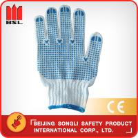 China T/C Yards Working Gloves 10 Inch 600g PVC Dotted One Side Knit Wrist CE for sale