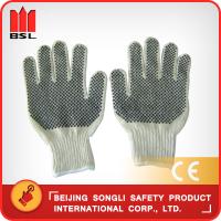 China T/C Yards Working Gloves 10 Inch 750g PVC Dotted Knit Wrist CE Certified for sale