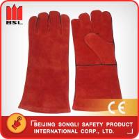 China Cow Split Leather Welding Gloves 14 Inch Length CE Certified Full Knit Lined for sale