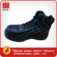China EN ISO 20345 Steel Toe Safety Shoes SLS-2018G Cow Grain Leather PU Rubber Sole Size 37-46 for sale