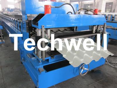 Cina Rotolo d'acciaio delle mattonelle di colore del tetto che forma macchina con fare pressione idraulico per le mattonelle di tetto del metallo in vendita