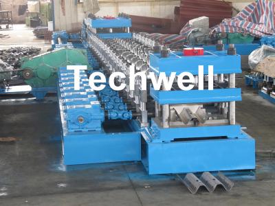China 15KW Highway Guardrail Roll Forming Machine With 7 Rollers Leveling For W Beam Guardrail for sale