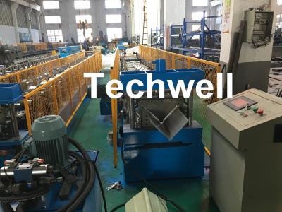 China Steel Roof Ridge Cap Roll Forming Machine With Guiding Column Forming Structure , PLC Frequency Control System for sale