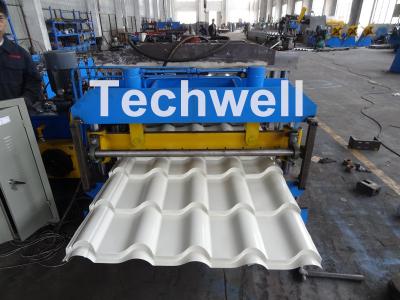 China Automatic PLC Controlled Tile Roll Forming Machine For Steel Metal Glazed Tile for sale