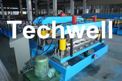 China Wave Tile / Color Steel Tile Roll Forming Machine With Touch Screen PLC Control System for sale