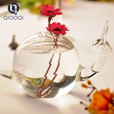 China High Quality Beautiful Snail Shape Clear Glass Vase for sale