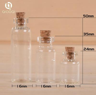 tube glass with cork wishes bottle