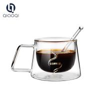 Cina Factory Direct Sale custom double layer coffee glass cup in vendita
