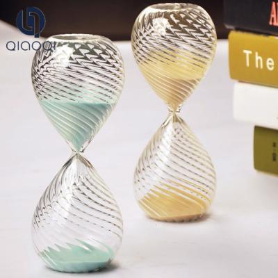 Handmade Blown Three Sizes Cheap Wholesale Twisted lines Hourglass Sand Timer