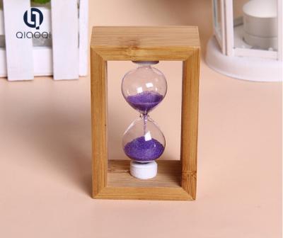China Square wooden hourglass sand timer for birthday gift for sale