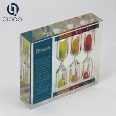 China 2 Minutes 3 Minutes 5 Minutes 3 In 1 Custom Acrylic Hourglasses Tea Sand Timer Factory for sale