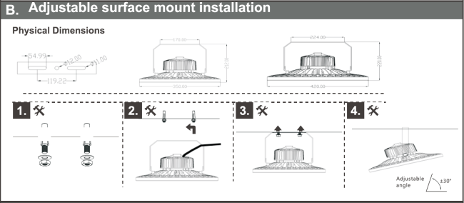 L'alta baia del UFO accende la fabbrica di 100Watt 140LPW/magazzino/campo sportivo dell'interno