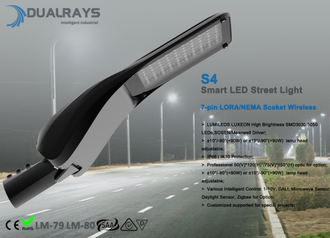 180W IP66 Led Outdoor Street Lights NICHIA LEDs IK10 10KV/20KV SPD 50/60Hz