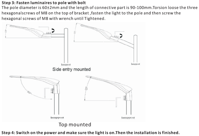 180W IP66 Led Outdoor Street Lights NICHIA LEDs IK10 10KV/20KV SPD 50/60Hz
