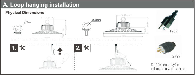2020 Develop Luminaire IP65  UFO LED High Bay Light Industrial 240W High Brightness