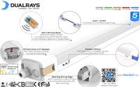 China 5ft/60W D5 LED Moisture-proof Light with DIP Switchable Power/3CCT and 1-10V, DALI, Motion sensor,Daylight sensor,Zigbee and Emergency function for sale