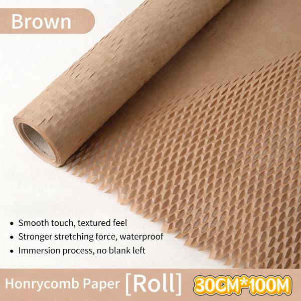 Quality Brown Bubble Cushioning Wrap Roll 30 Kraft Paper 100m Heavy Duty Brown Paper Roll for sale