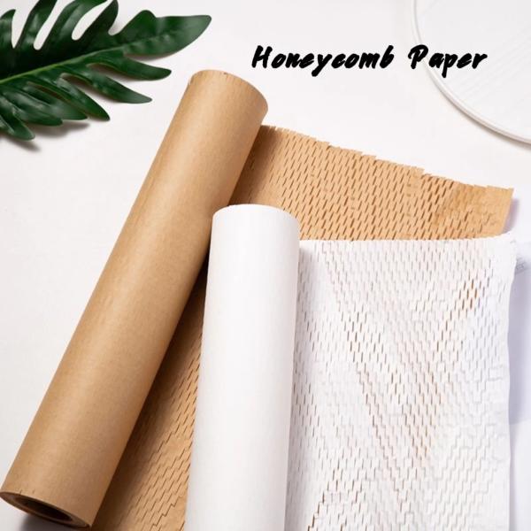 Quality 38cm X 50m Paper Honeycomb Sheets 80GSM 100% Recycled Bubble Cushioning Wrap for sale