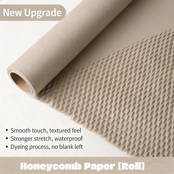 Quality 50cm X 100m Honeycomb Paper Sheet Brown Wrapping Paper Sustainable Packing Kraft for sale
