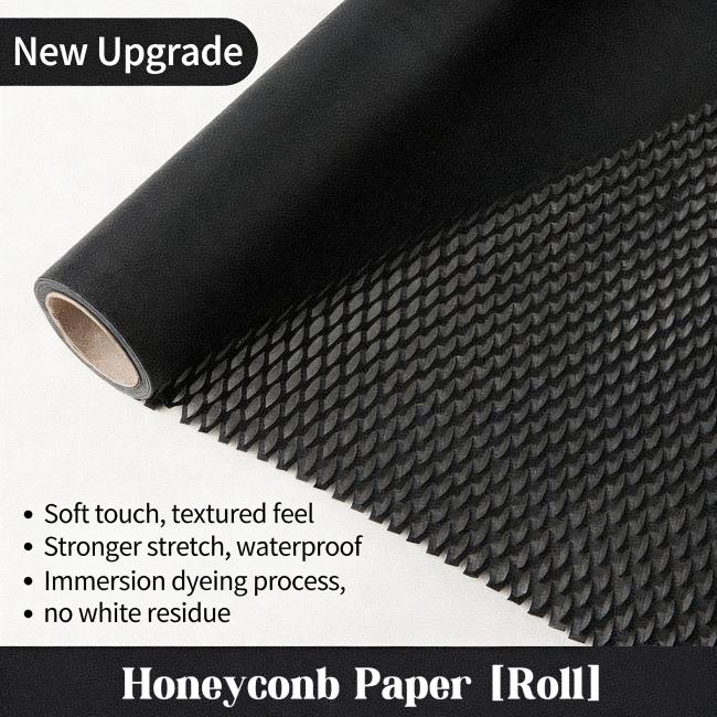Black honeycomb paper roll packaging material