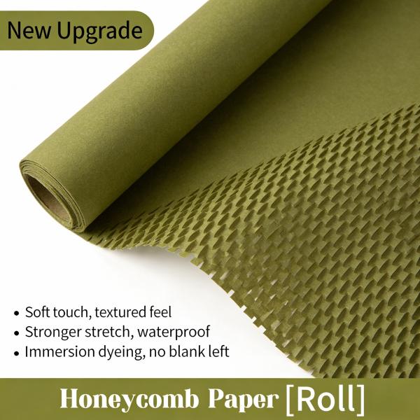 Quality Green Protective Honeycomb Paper Sheet 30cm Cushioning Wrap 200m for sale