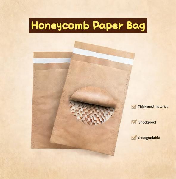 Quality Brown Buffer Paper 80+80+80 GSM Crush Resistant Honeycomb Paper Mailer for sale