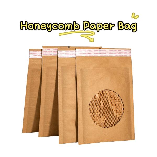 Quality 80+80+80 GSM Honeycomb Paper Bag Brown 25cm Honeycomb Paper Mailer for sale