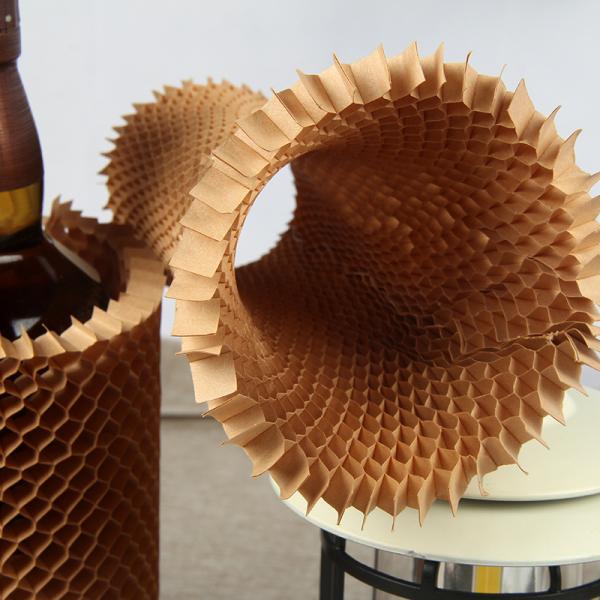 Quality Brown Honeycomb Paper Sleeve 50GSM 30CM 1cm Honeycomb Cell Clear for sale