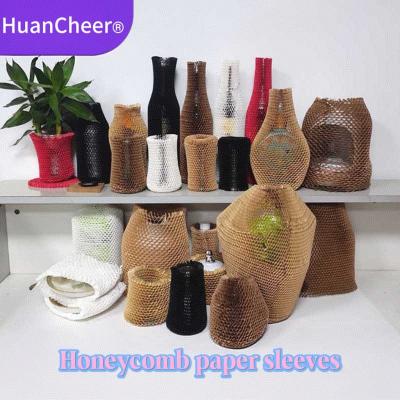 China Wrap Honeycomb Paper Sleeves 35CM 90 Layer Cushioning Paper Sleeve Packaging for sale