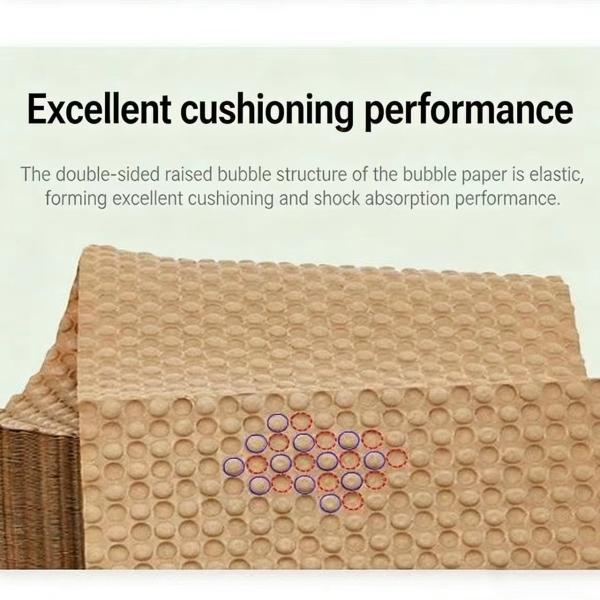 Quality 40x40cm Double Bubble Sheet Reusable Kraft Backed Bubble Wrap For Fragile for sale