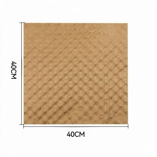 40x40cm Kraft Bubble Paper Sheet showing packaging and texture