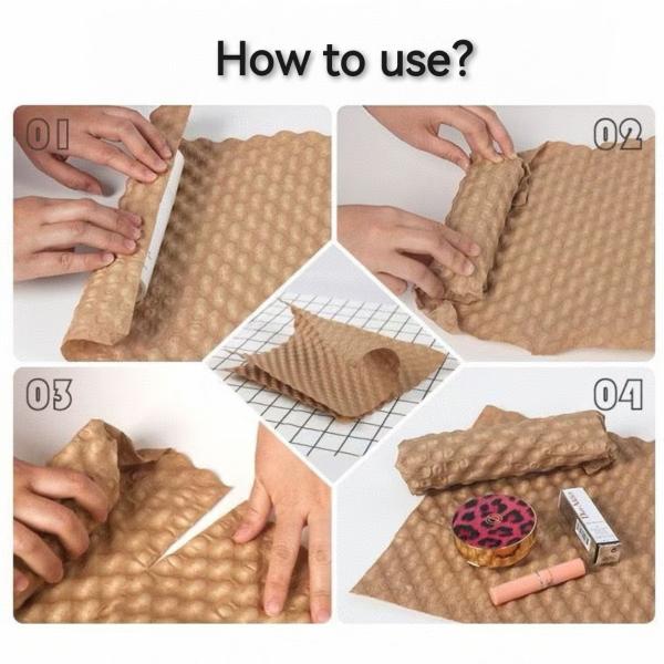 Quality 40x40cm Double Bubble Sheet Reusable Kraft Backed Bubble Wrap For Fragile for sale
