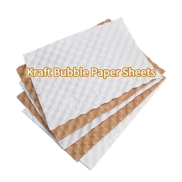 Quality White Kraft Free Printable Bubble Sheet 30cm Biodegradable Bubble Wrap And Brown Paper for sale