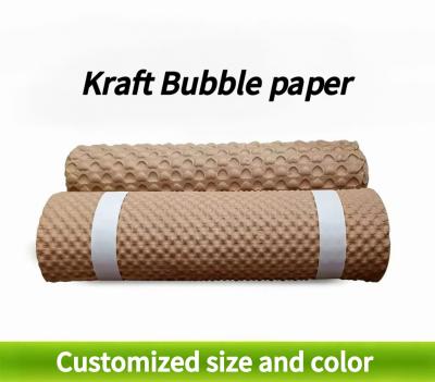 China Premium Brown Kraft Bubble Wrap Roll 30cm X 10m 80gsm Cushioning for sale