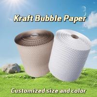 Quality Anti Shock Brown Kraft Paper Bubble Wrap 40cm X 50m Kraft Backed Bubble Wrap for sale