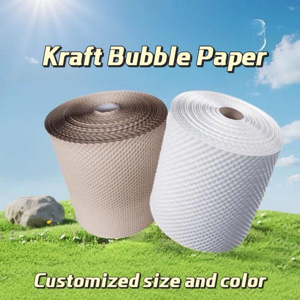 Quality Anti Shock Brown Kraft Paper Bubble Wrap 40cm X 50m Kraft Backed Bubble Wrap for sale