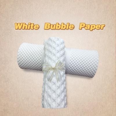 China White Bubble Paper Roll 30cm X 10m 80GSM Kraft Bubble Wrap Roll  Lightweight Packing for sale