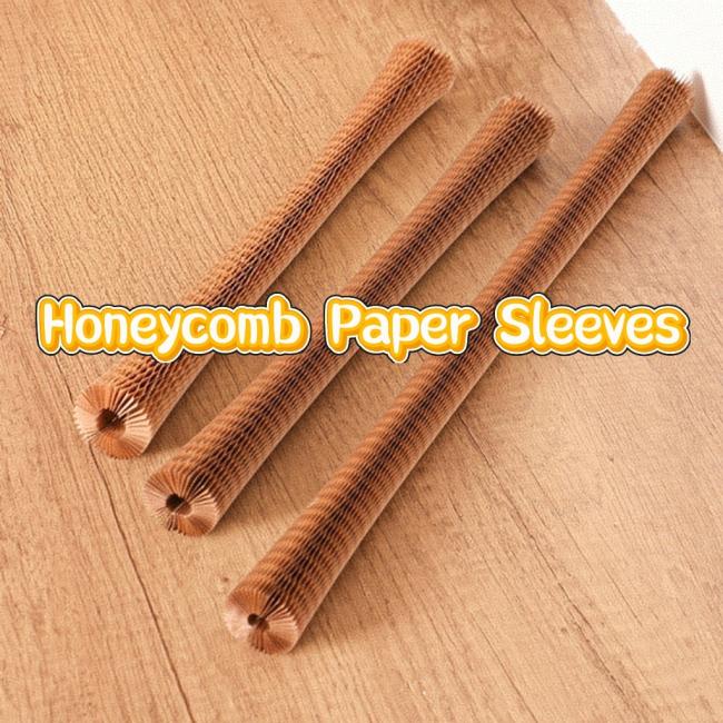Honeycomb paper sleeve product demonstration showing protective wrapping