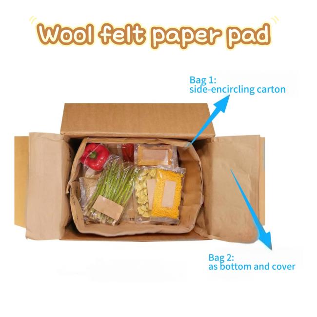 Custom wool felt paper pad showing kraft paper and wool felt composite construction