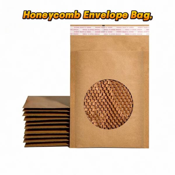 Quality Square Honeycomb Paper Bag 29cm X 38cm Brown Paper Mailers For Textbooks for sale